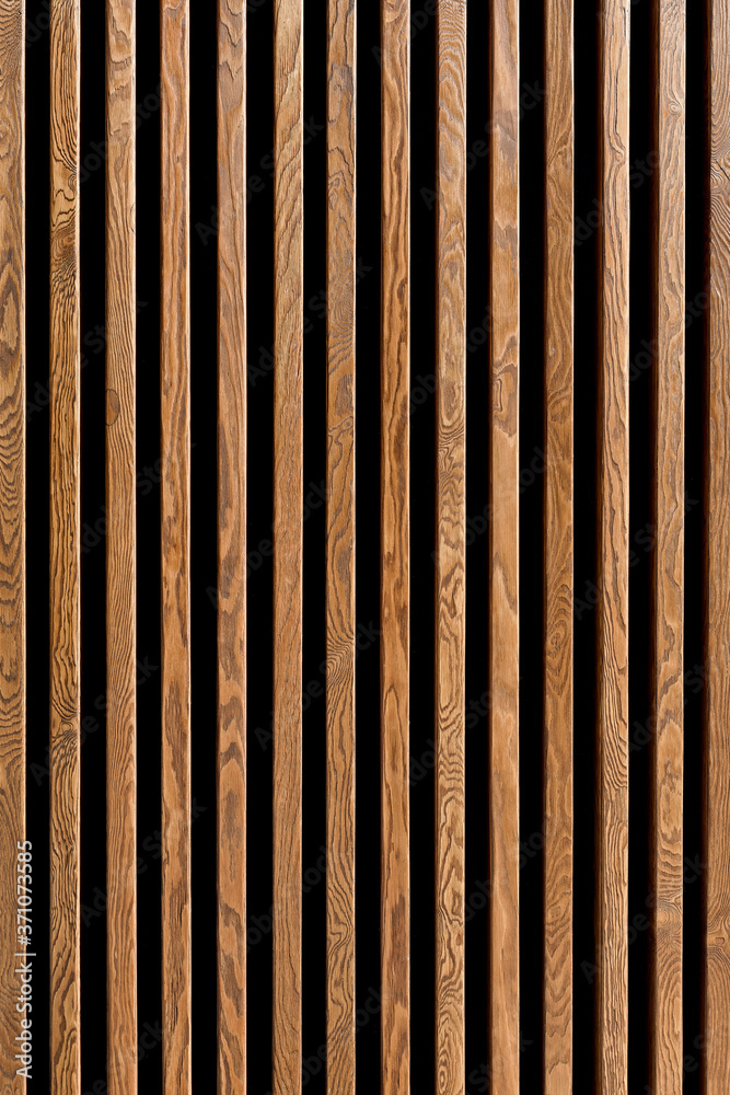 Texture of wood lath wall background. Seamless pattern of modern wall ...
