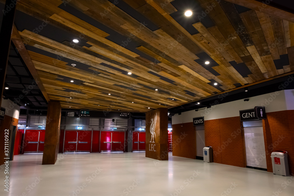 Foto Liverpool, United Kingdom - May 17 2018: Anfield stadium, the home ...