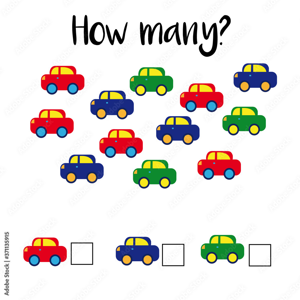 Illustration Stock How many objects.Preschool Counting Activities ...