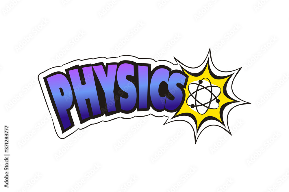 Logo for the Physics school subject. Hand-drawn icon of molecules with ...