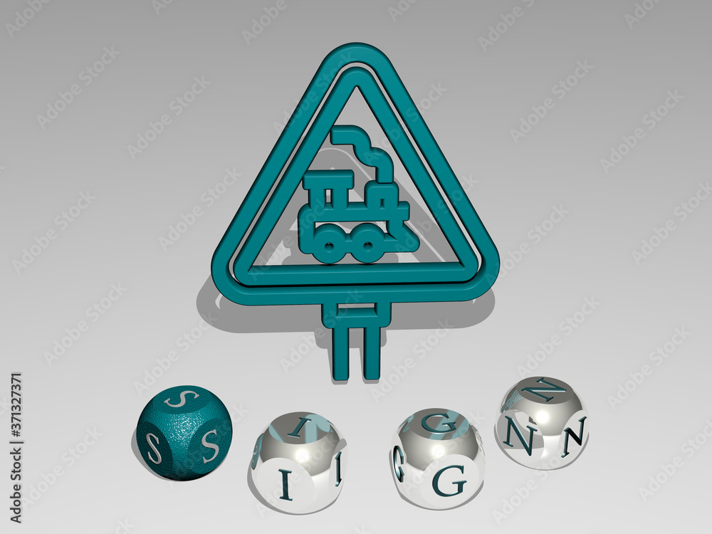 sign round text of cubic letters around 3D icon - 3D illustration for ...