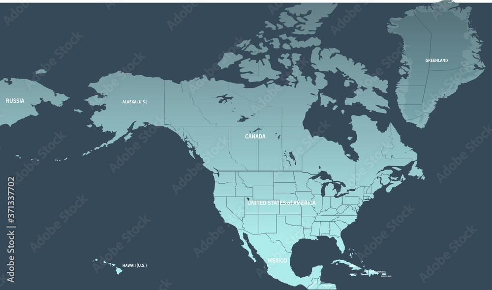 North American Countries Map. The main boundary map of Canada, the ...