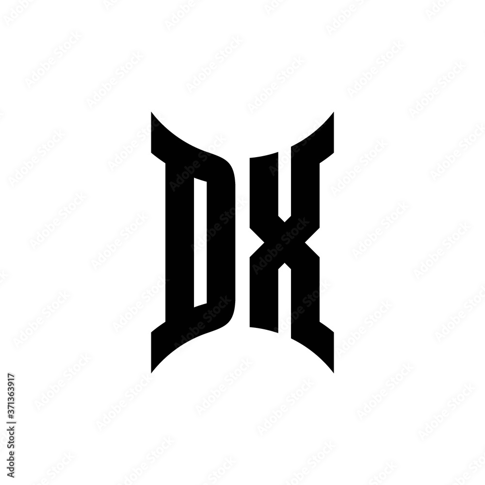 DX monogram logo with curved side Stock Vector | Adobe Stock