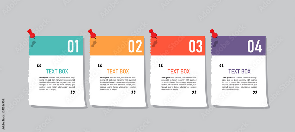 Text box design with note papers. Stock Vector | Adobe Stock
