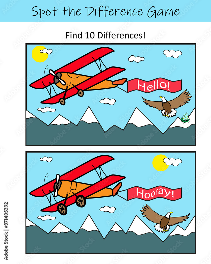 Spot the difference. Educational game for kids. Worksheet for ...