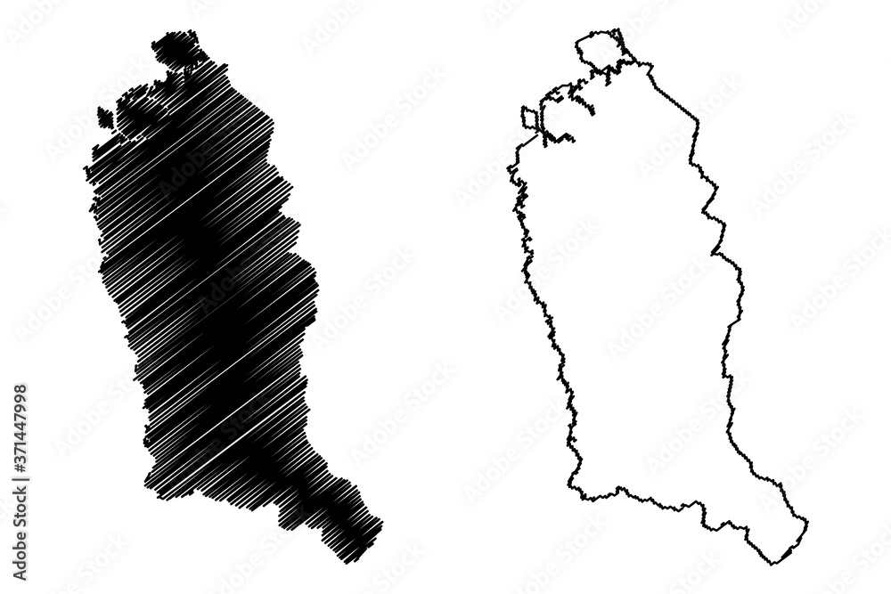 Temburong District (Nation of Brunei, the Abode of Peace, Borneo island) map vector illustration ...