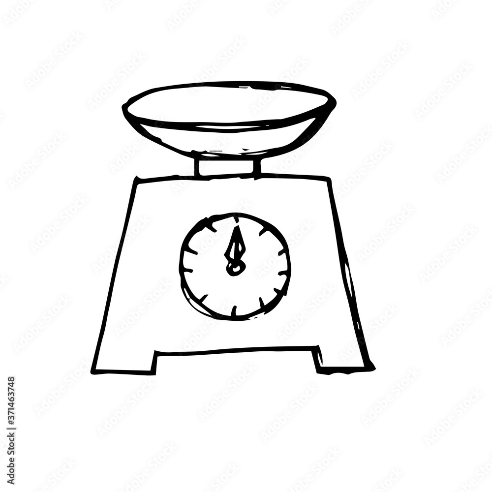 Weighing scale hand drawn icon Stock Vector | Adobe Stock