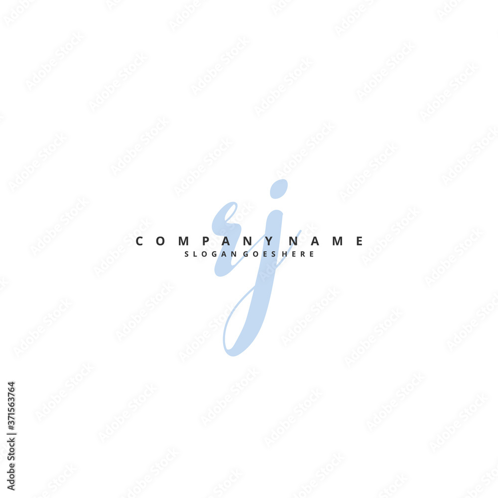 R J RJ Initial handwriting and signature logo design with circle ...