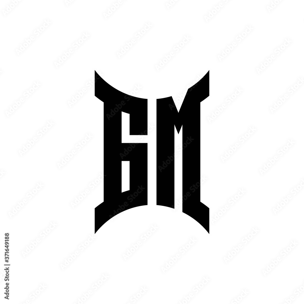 GM monogram logo with curved side Stock Vector | Adobe Stock