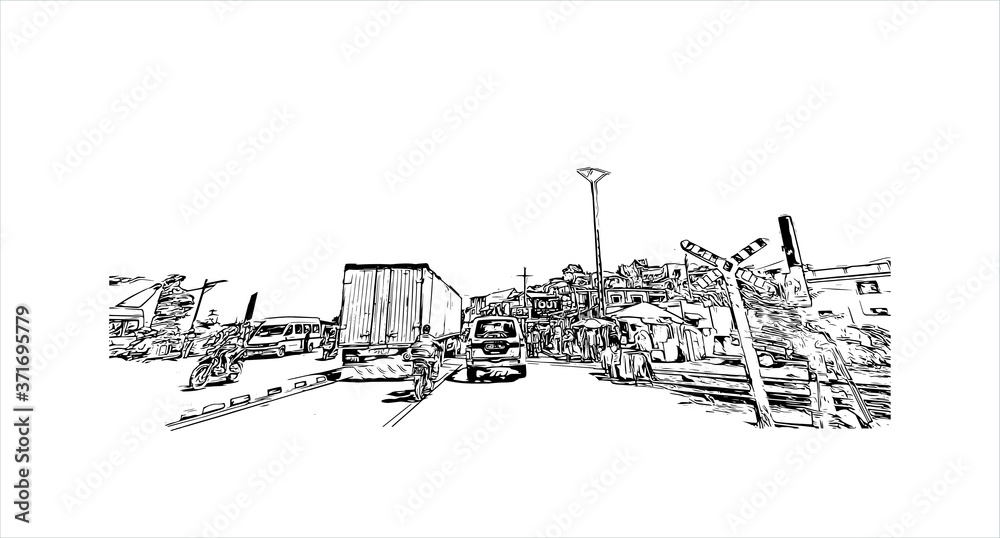 Building view with landmark of Antananarivo is the capital city of ...