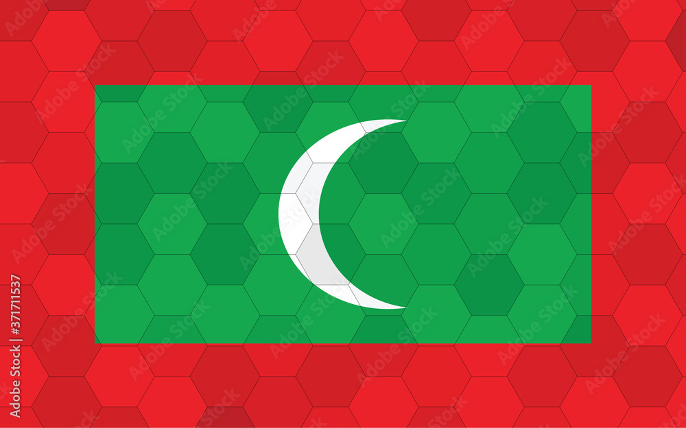 Maldives flag illustration. Futuristic Maldivian flag graphic with ...