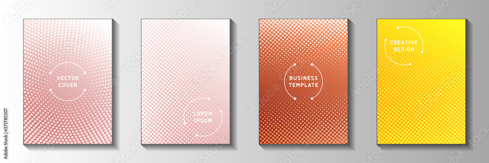 Futuristic dot faded screen tone front page templates vector series ...