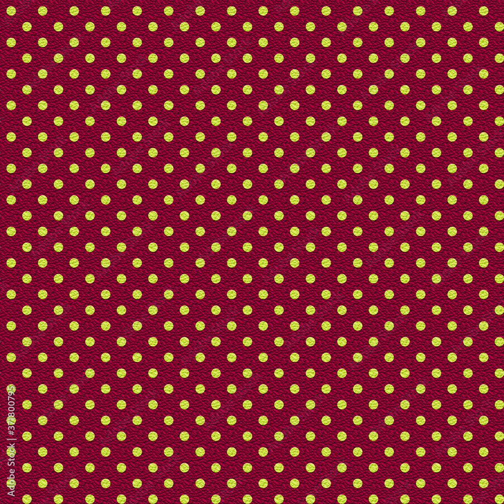 Textured polka dot pattern in deep red and chartreuse small dots in ...