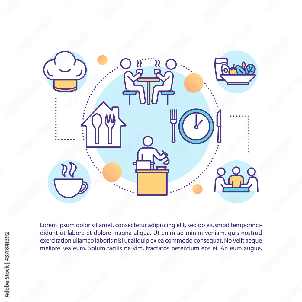 Vector de Stock College cafeteria concept icon with text. High school ...