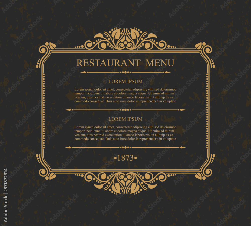 Restaurant Menu Typographic design elements, Calligraphic graceful ...
