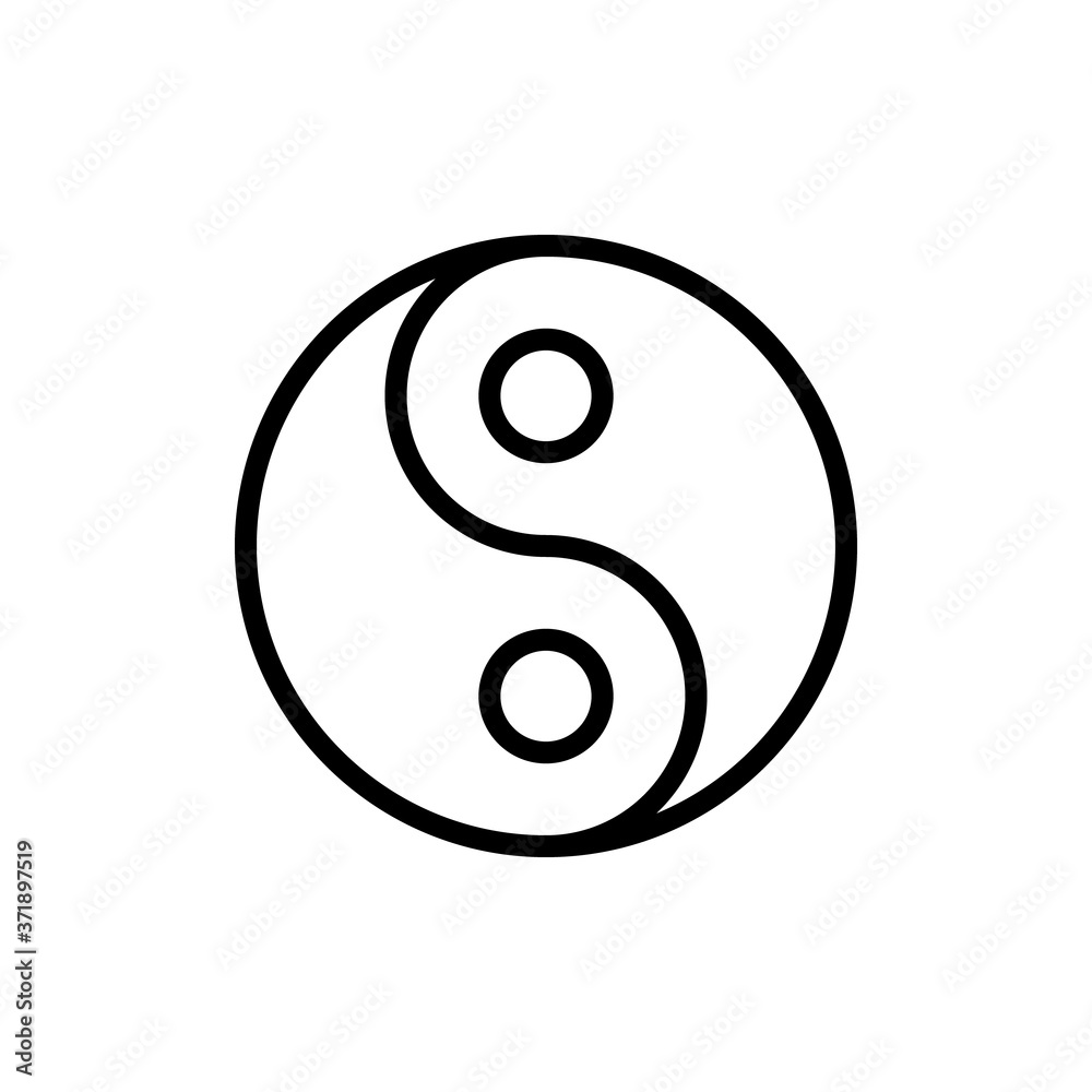 Ying Yang sign icon. Simple line, outline vector elements of esoteric ...