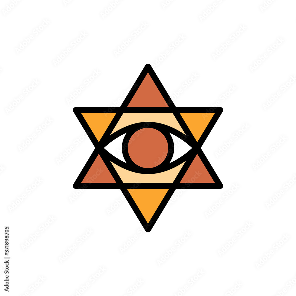 Eye star icon. Simple color with outline vector elements of esoteric ...