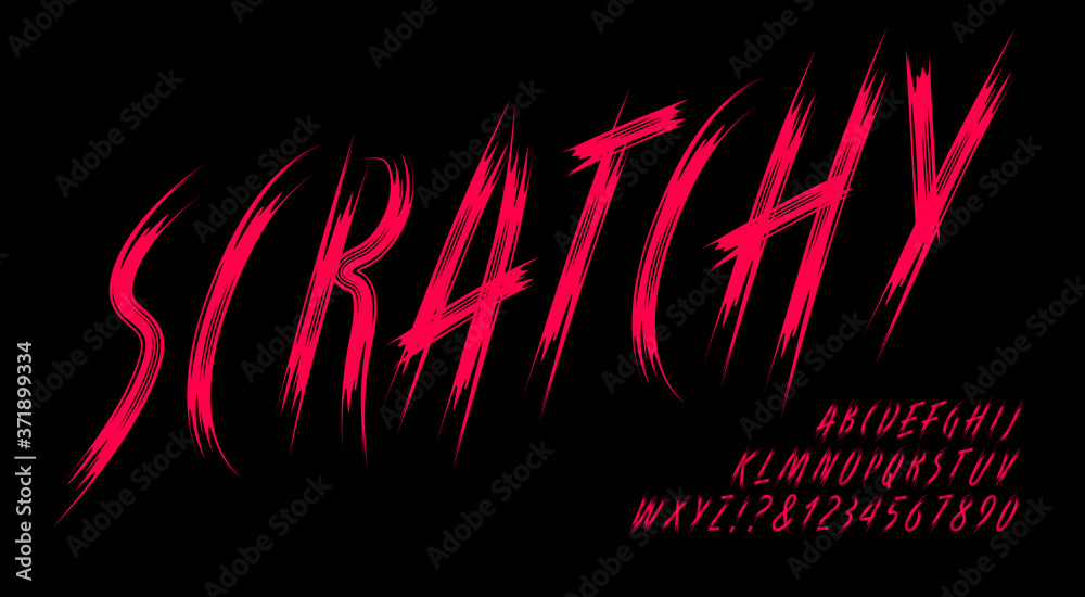 Scratchy Alphabet; A Dark and Ominous Font in the Style of Long ...