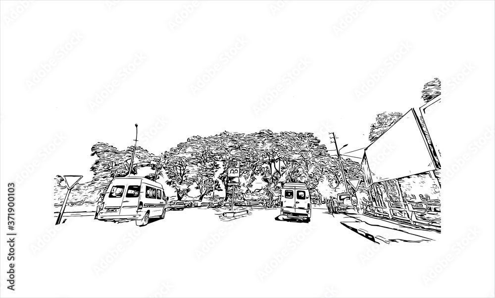 Building view with landmark of Antananarivo is the capital city of ...