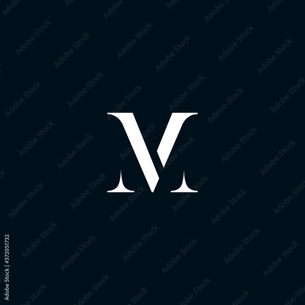 simple m and v letter logos Stock Vector | Adobe Stock