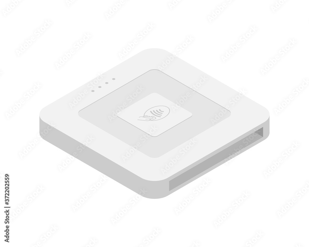 Image vectorielle Stock Isometric EMV chip credit card square reader ...