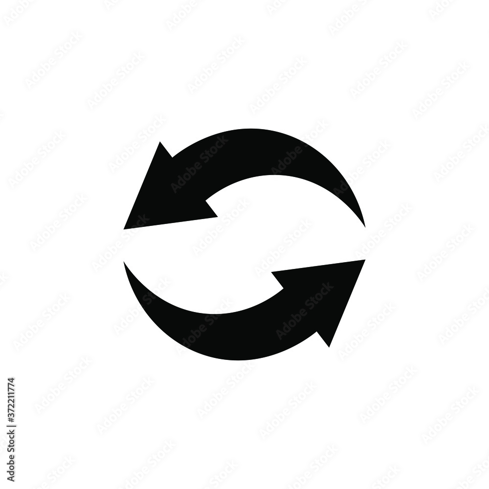Flip sync button. Arrow icon. Recycle refresh reload sign. Circulation symbol. Vector graphics ...