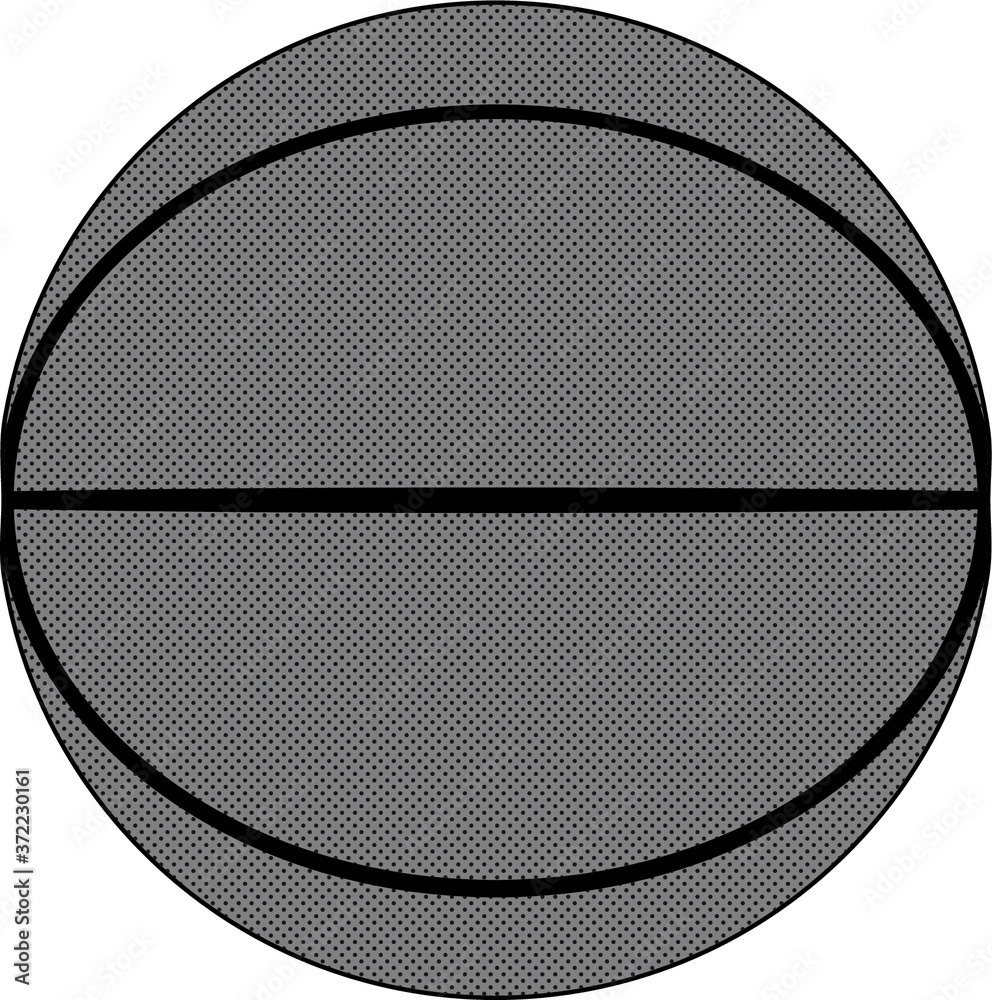 Professional vector illustration of a Basketball- Line Drawing, Black ...