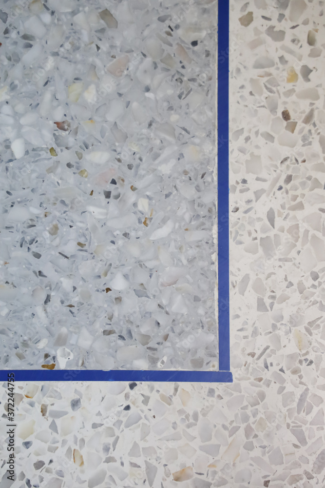 Gray terrazzo floor with separate line. Interior texture background and ...