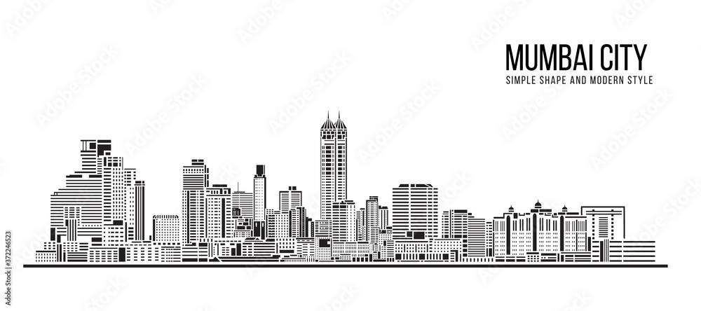 Cityscape Building Abstract Simple shape and modern style art Vector ...