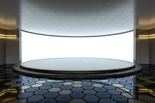 Empty Round Room With Large Screen Free Stock Photo - Public Domain ...
