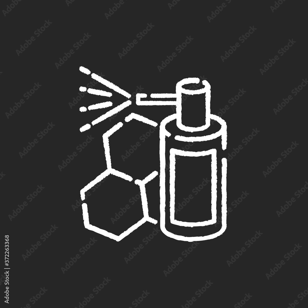 Propolis mouth spray chalk white icon on black background. Organic ...