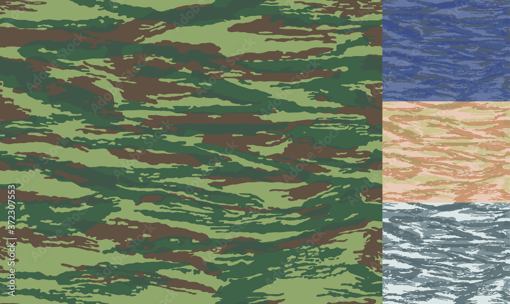 Vetor Woodland lizard camouflage. Seamless pattern. Navy, desert and ...