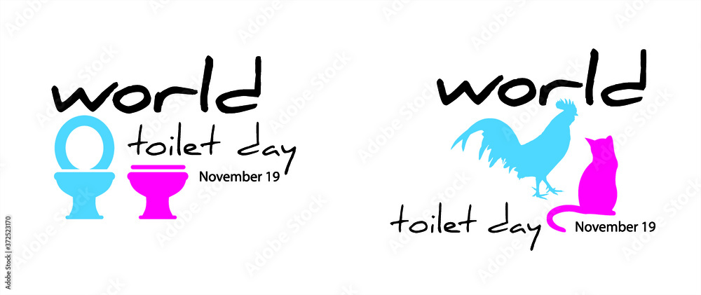 Vector de Stock Wc world toilet day. Bathroom or restroom icons. Funny ...