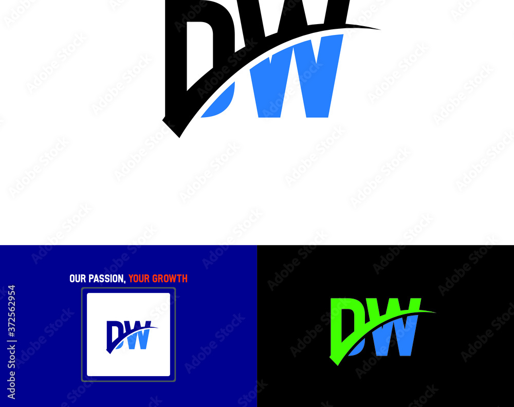 Dw Logo Design, dw letter for company Stock Vector | Adobe Stock