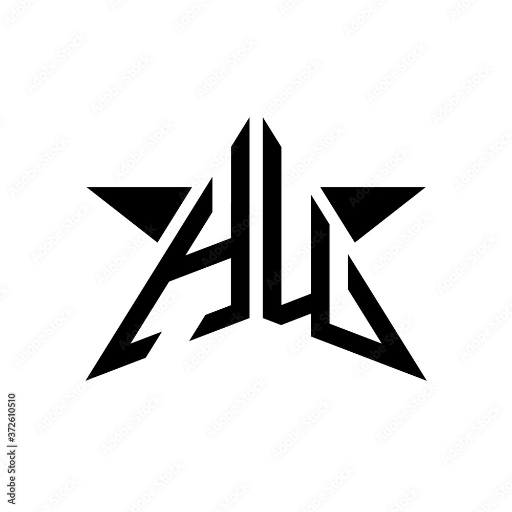 Initial Star Monogram Logo HW Stock Vector | Adobe Stock