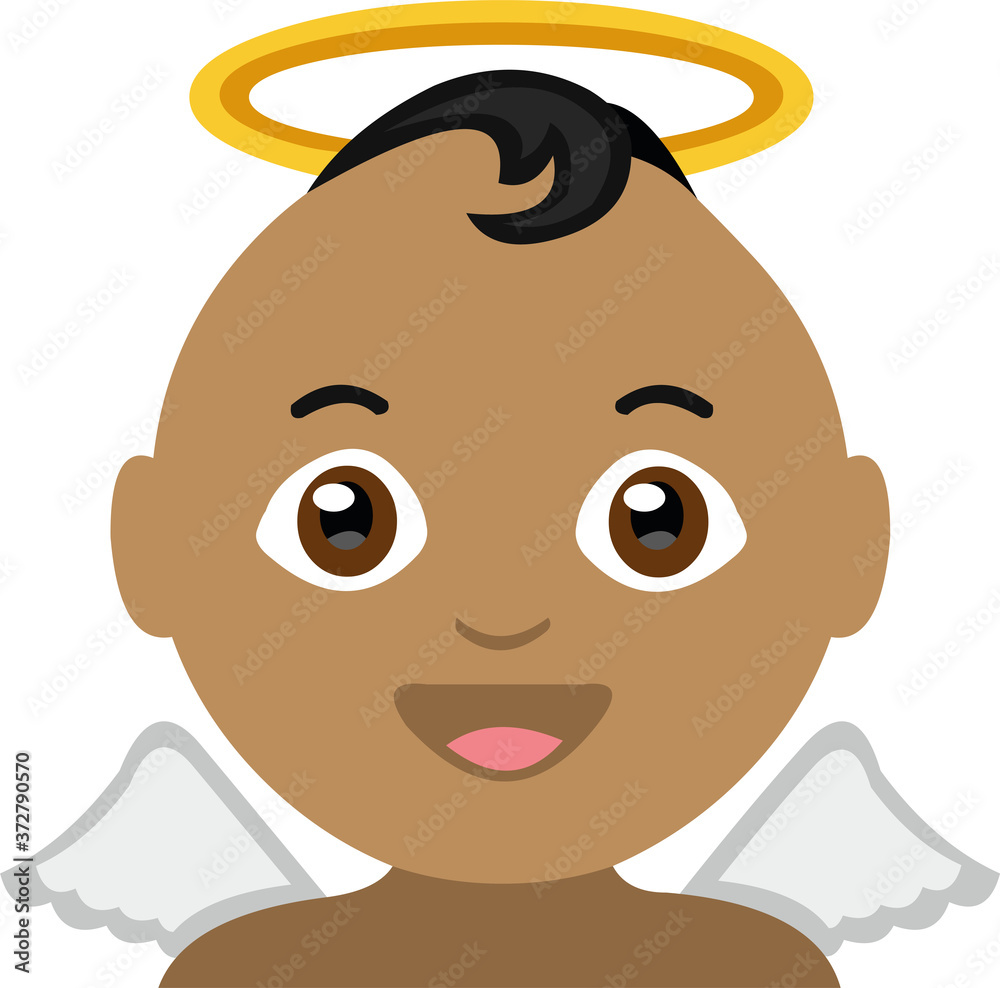 Vector emoticon illustration of a baby angel Stock Vector | Adobe Stock