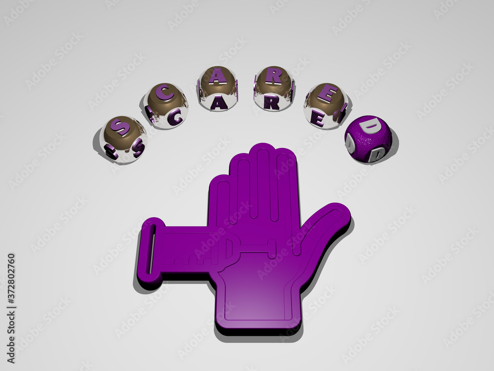 scared circular text of separate letters around the 3D icon, 3D ...