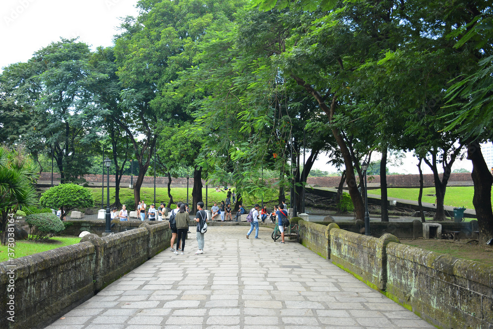 Puerta del Parian bridge at Intramuros walled city in Manila ...