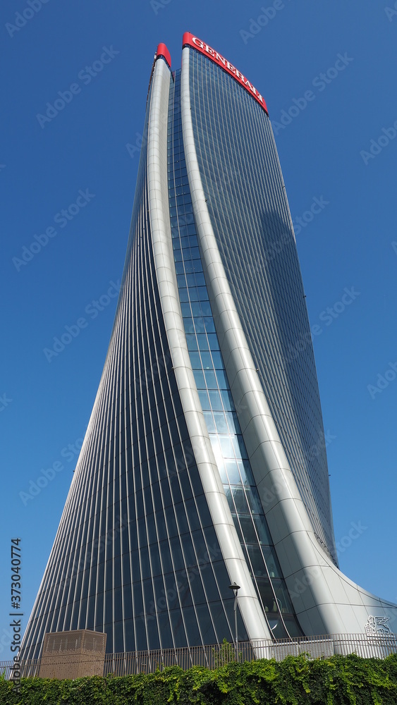 Milano, Italy. The iconic Generali tower at CityLife district designed ...