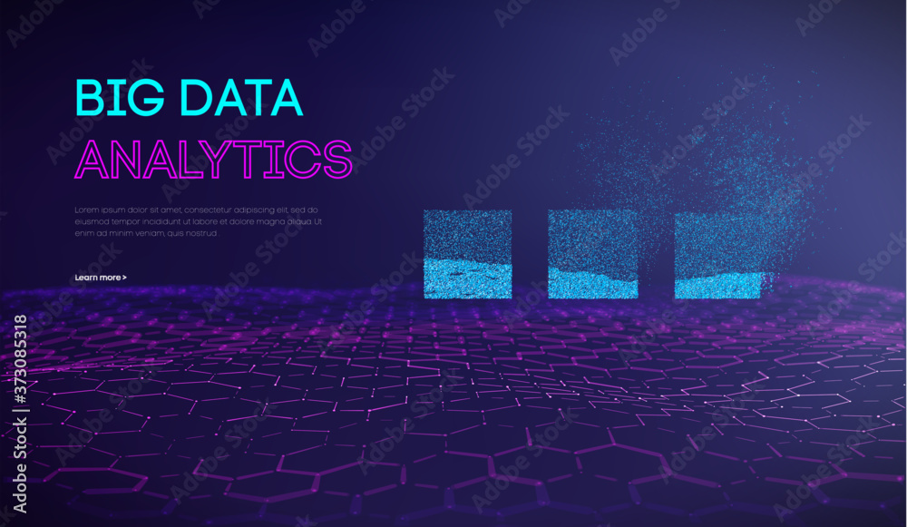 Big data analytics background. Artificial intelligence data symbols ...