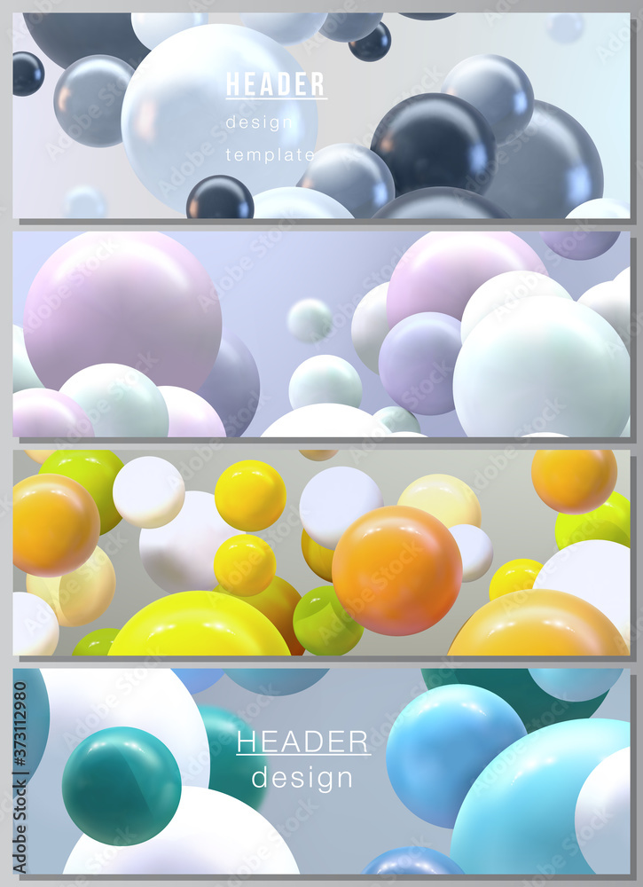 Vector layout of headers, banner templates for website footer design ...