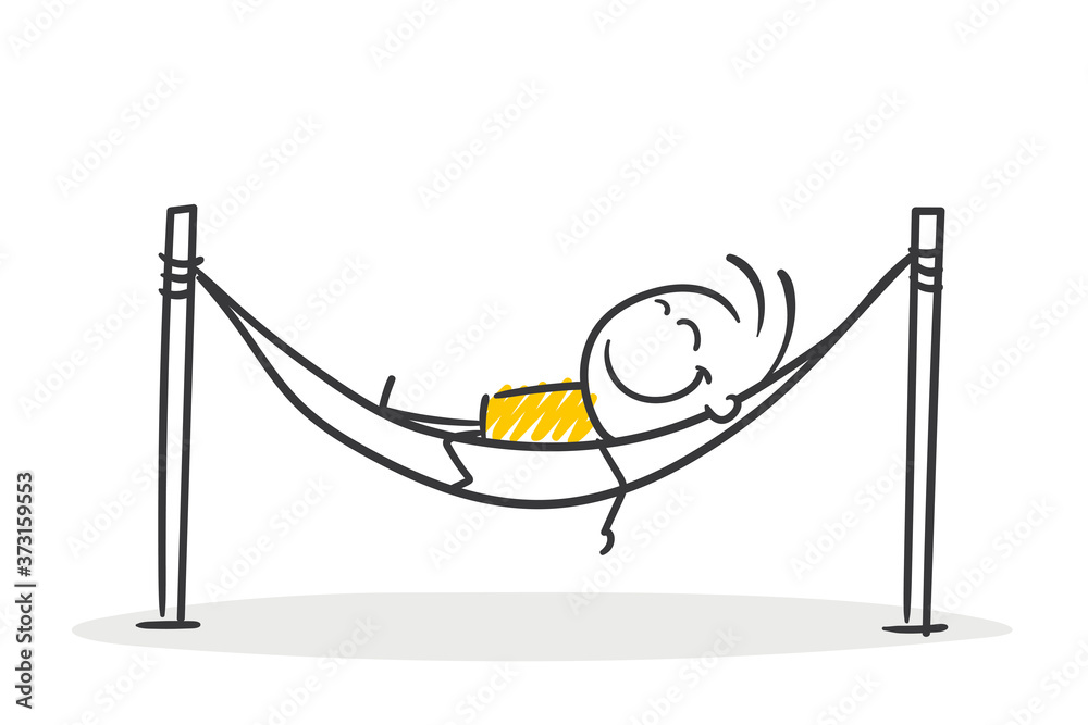 Stock-Vektorgrafik „Strichfiguren / Strichmännchen: Pause, Hängematte ...
