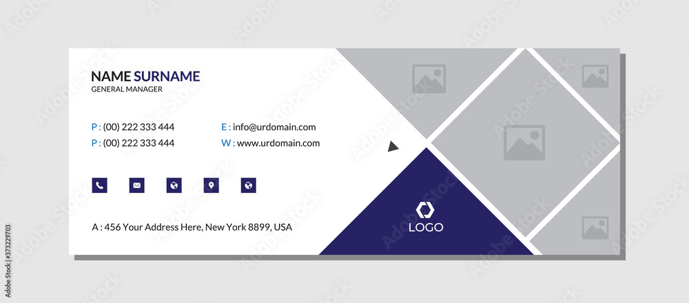 Corporate email signature template with an author photo place modern ...