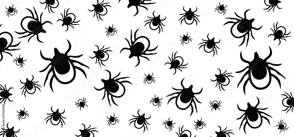 Stop halt, ticks. Stop parasite icon Fun vector insect bite sign ...