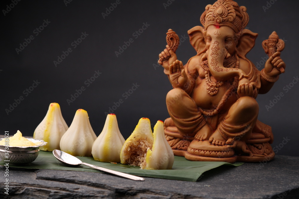 Modak- a traditional dish made on Ganpati festival in India. served ...