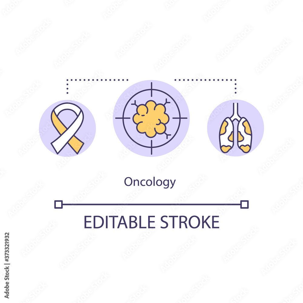 Oncology concept icon. Oncologist. Radiation and medical oncology ...