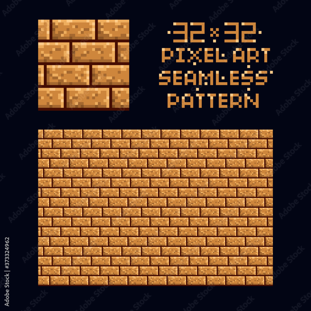 Pixel art vector illustration 32x32 seamless sprite pattern texture ...