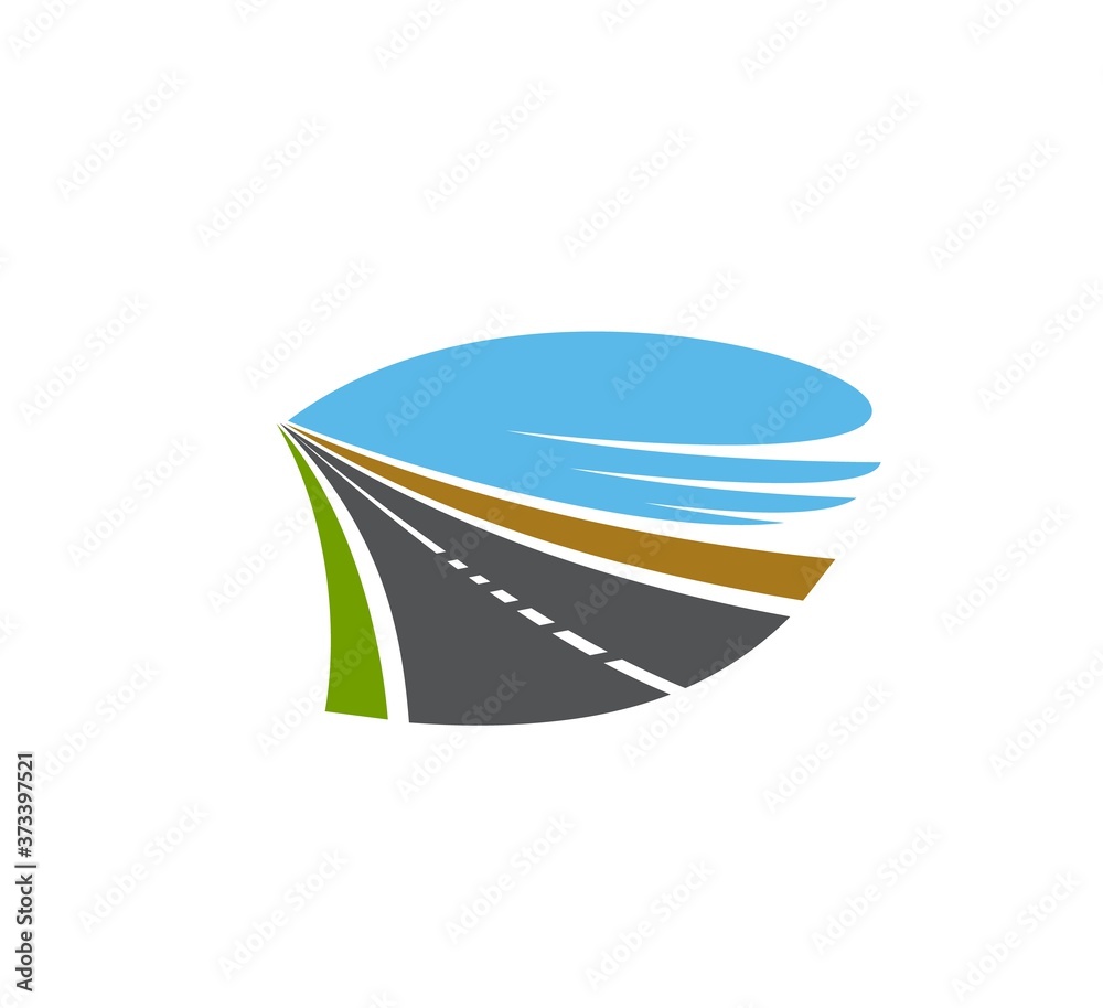 Vector de Stock Road, pathway or highway isolated vector icon ...