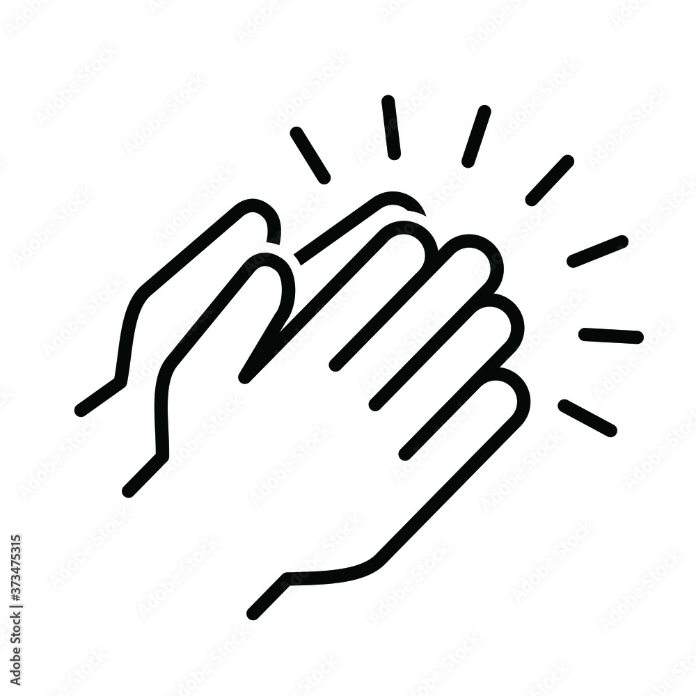 Applause audience. icon. Clap, plaudits, standing ovation symbol. flat hands clapping icons ...