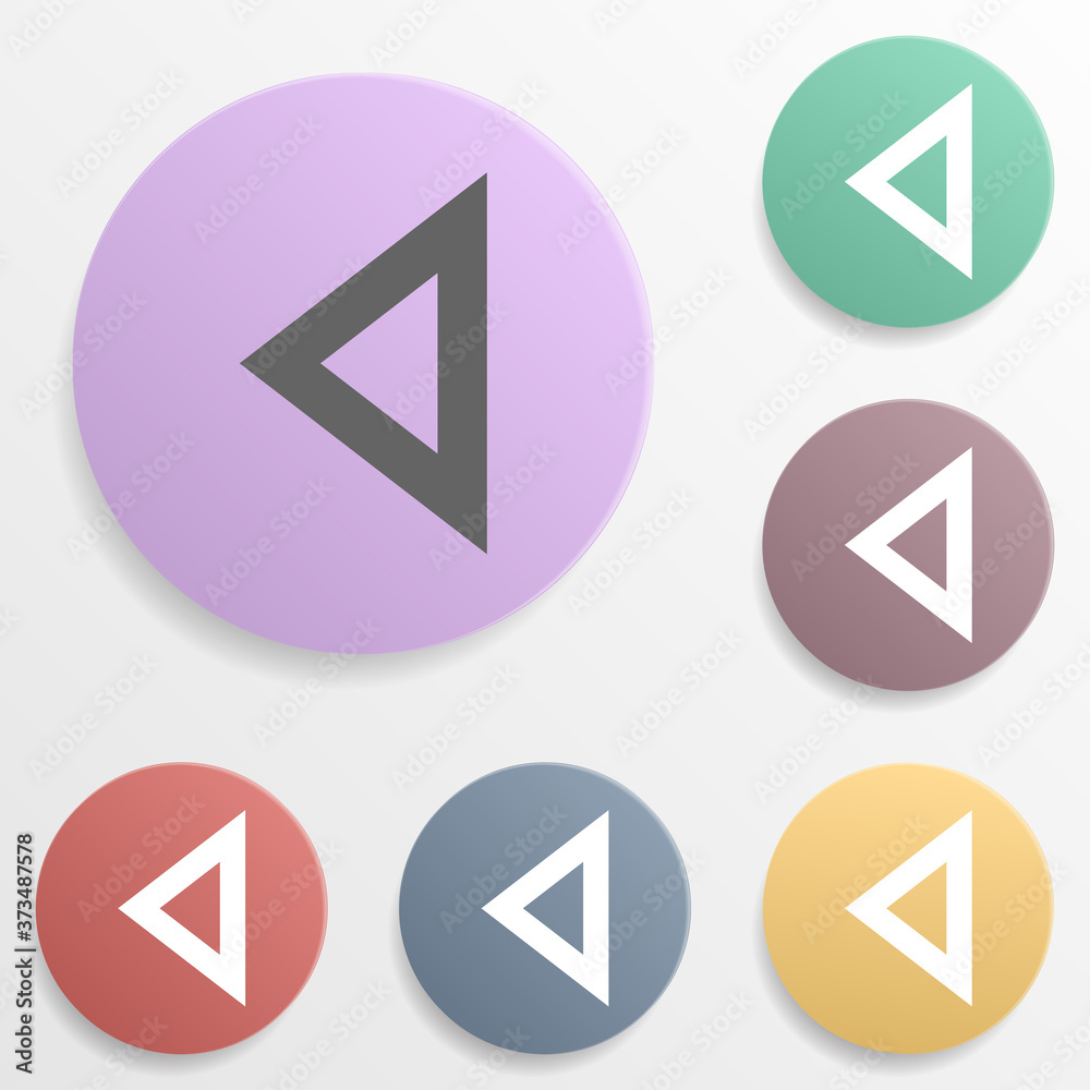 Arrow badge color set icon. Simple glyph, flat vector of arrows icons ...